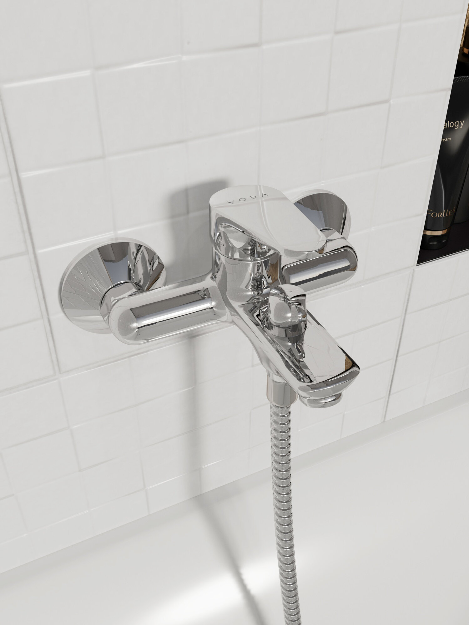 VODA. Смеситель для ванны и душа с коротким изливом, 5 лет гарантия/кран для душа/сантехника