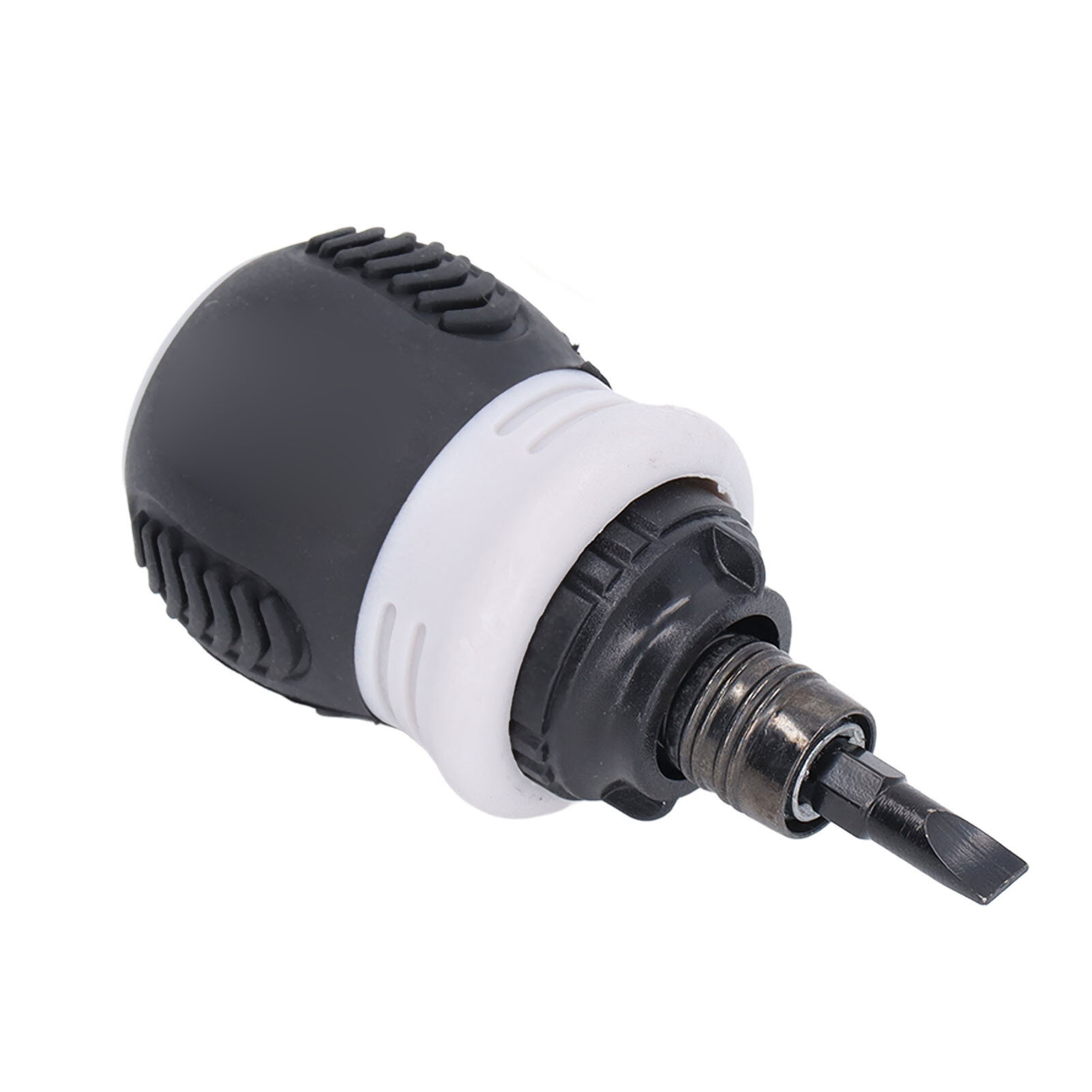 Миниатюрная магнитная отвертка с храповым механизмом, крестообразная, шлицевая, 2 в 1, из хромованадиевой стали, серого цвета.