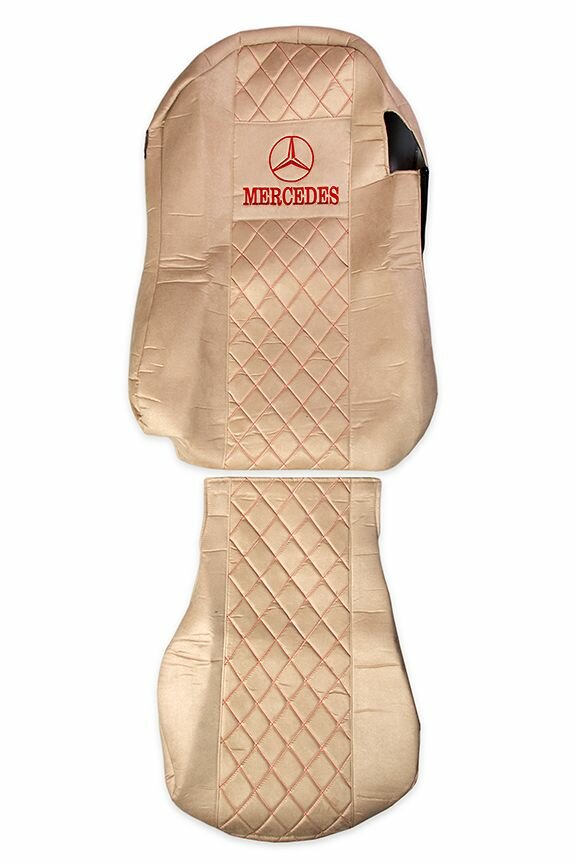 Чехол сиденья стеганый для MERCEDES ACTROS MP-IV 2011 > (с подлокотником, 2 ремня, 2 высоких сидения) бежевый (Alicante)