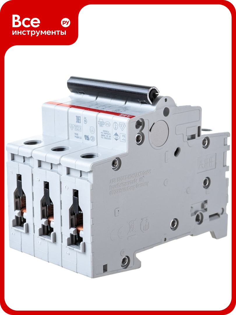 Автоматический модульный выключатель ABB 3п C S203 6кА 10А 2CDS253001R0104