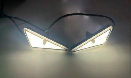 Светодиодные фонари "Глаза дьявола" треугольные Белые ; украшение для авто фары; номерного знака