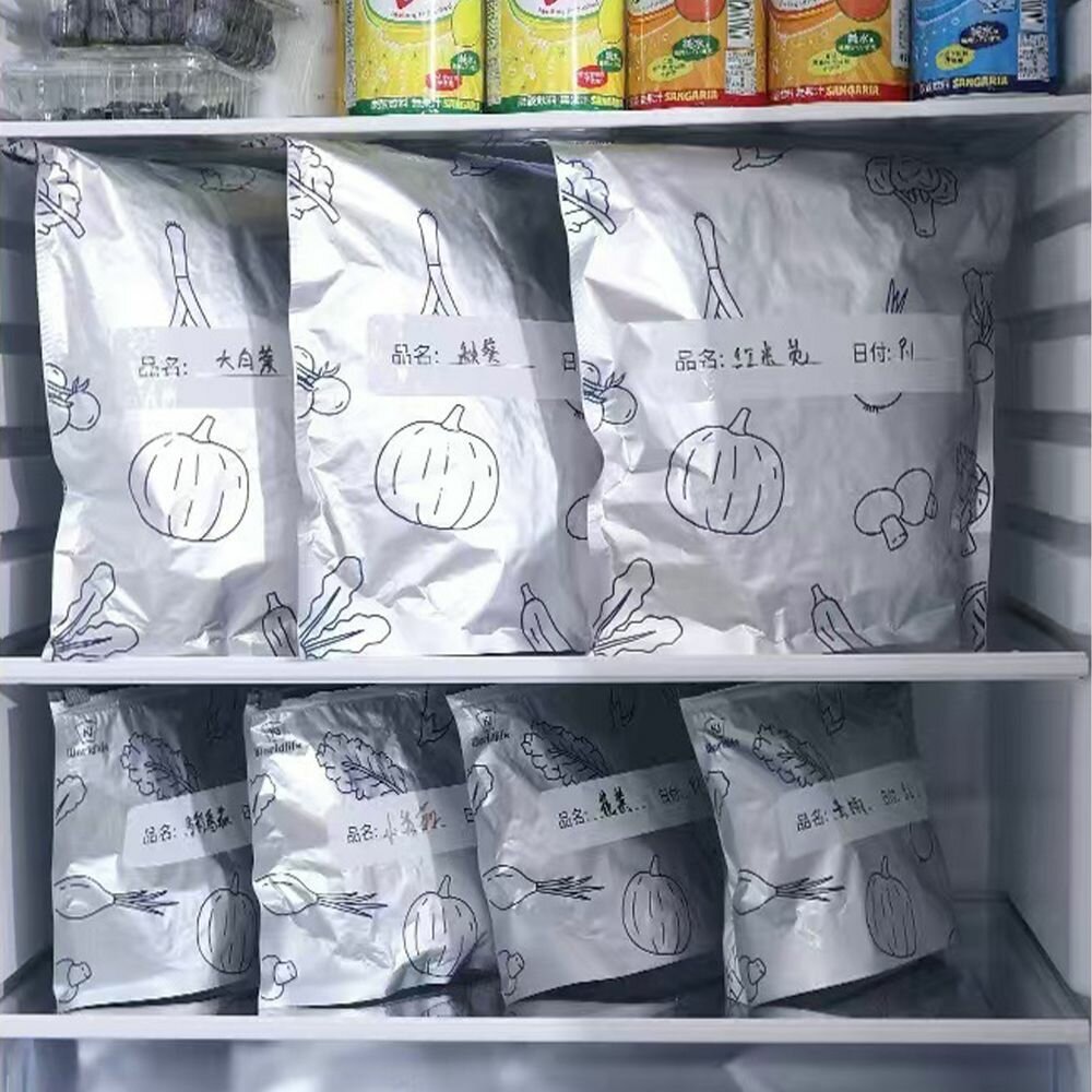 10 шт. Пакет из алюминиевой фольги с застежкой-молнией, многоразовый, безопасный для заморозки продуктов, сохраняющий свежесть, герметичный