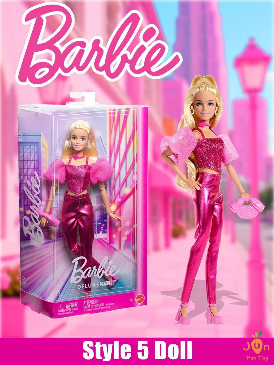 Mattel Barbie Deluxe Style Doll #5 JFP40 / игрушки для девочек, кукла барби, в розовых костюмах, подходят для детей от 4 лет и старше