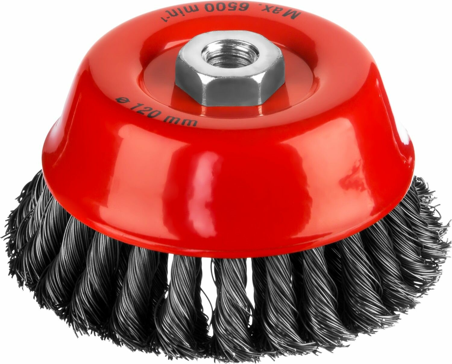 Чашечная щетка-крацовка MIRAX, 120 мм, жгутированная стальная проволока 0.5 мм, для УШМ 35104-120-2