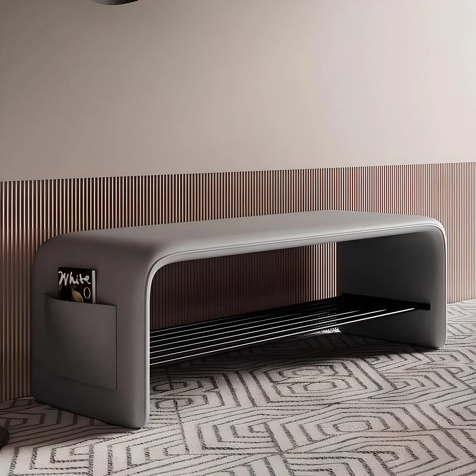 Скамья в прихожую, 120см x 35см x 42см, обивка из искусственной кожи