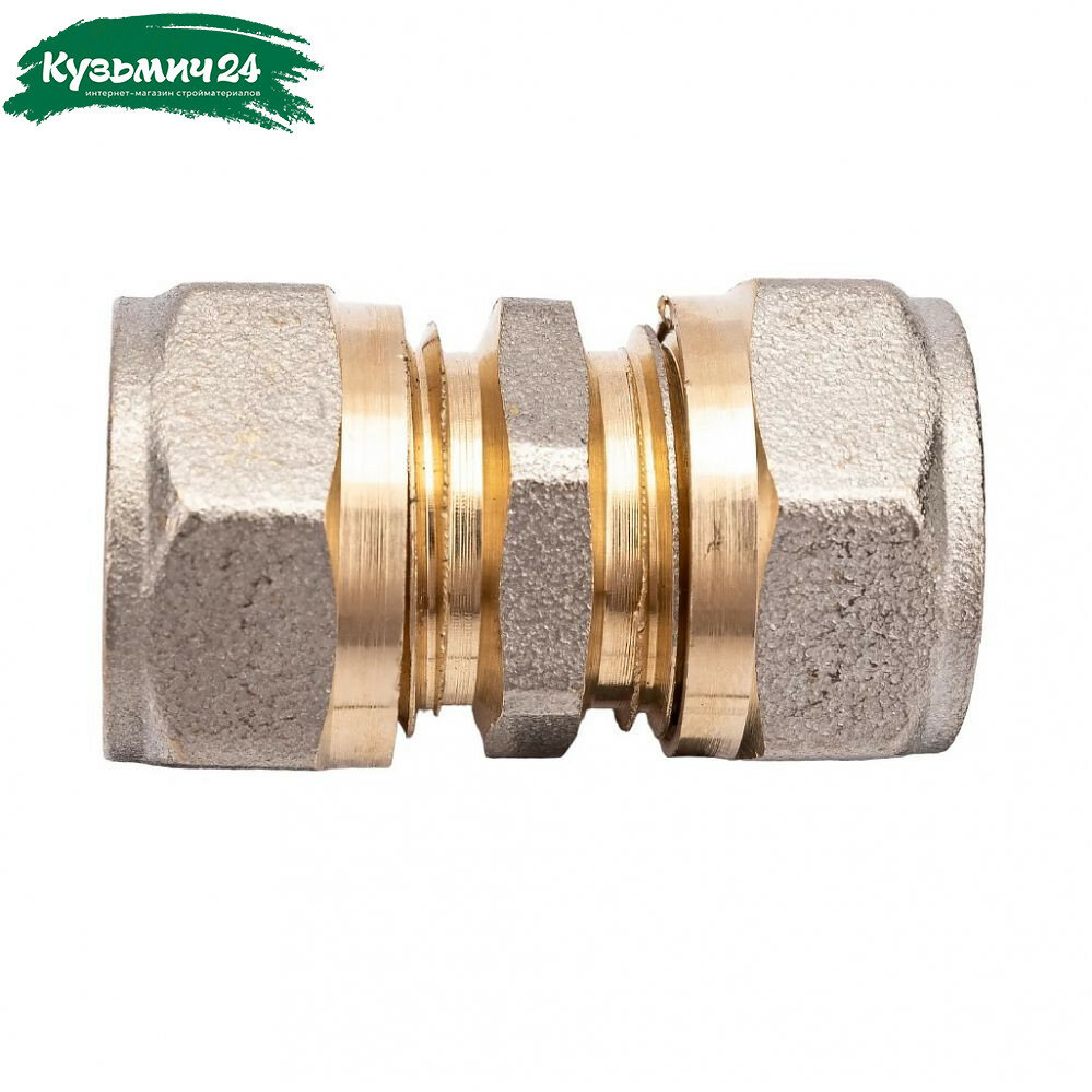 Муфта обжимная Frap F301.1616, 16х16 мм, равнопроходная, цанговое соединение, для металлопластиковых труб