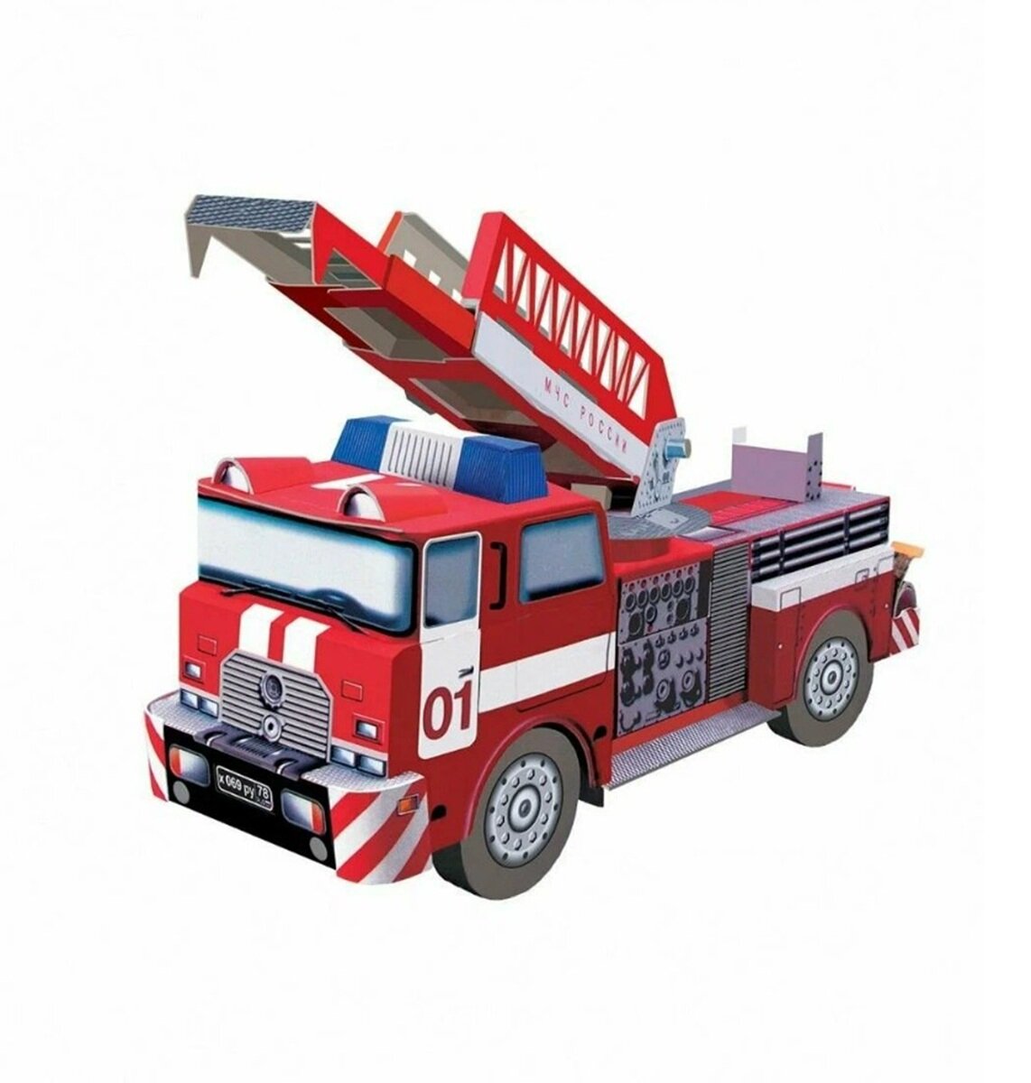 Сборная модель Умная Бумага Пожарная машина 069