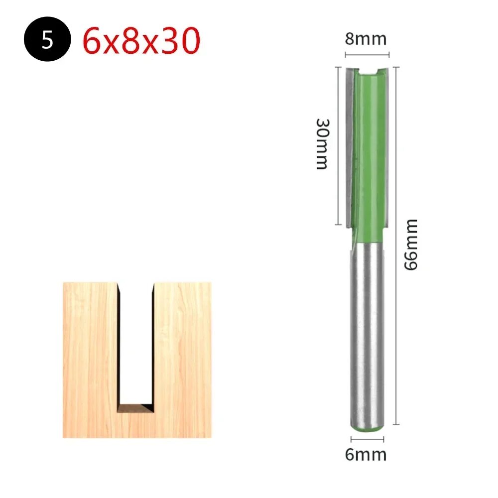6 мм 6,35 мм хвостовик фреза по дереву карбид вольфрама концевая фреза прямой формы фреза для деревообрабатывающих инструментов 6x8x30
