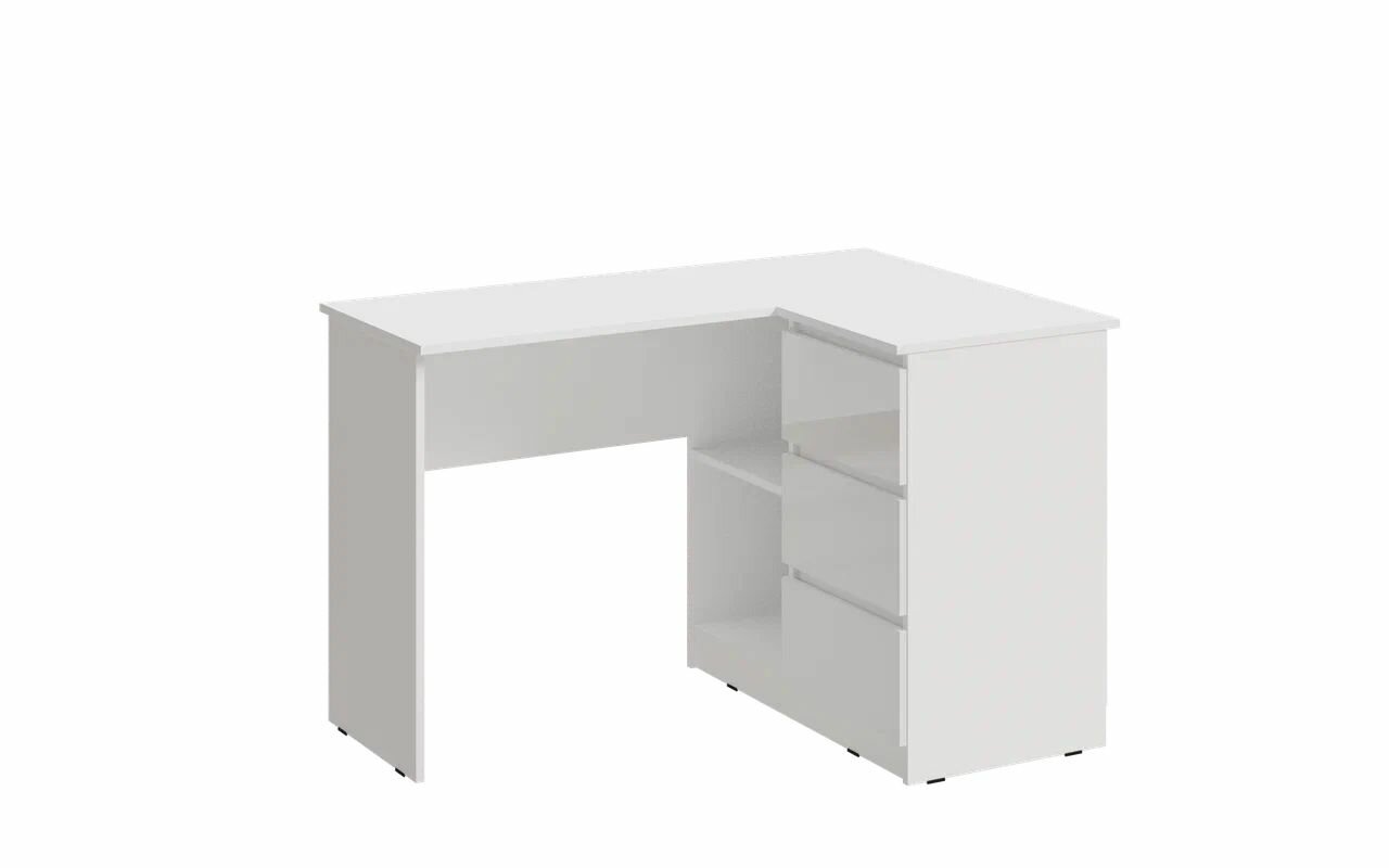 Стол письменный Челси угловой (Ш) (Белый глянец холодный, белый) МИФ