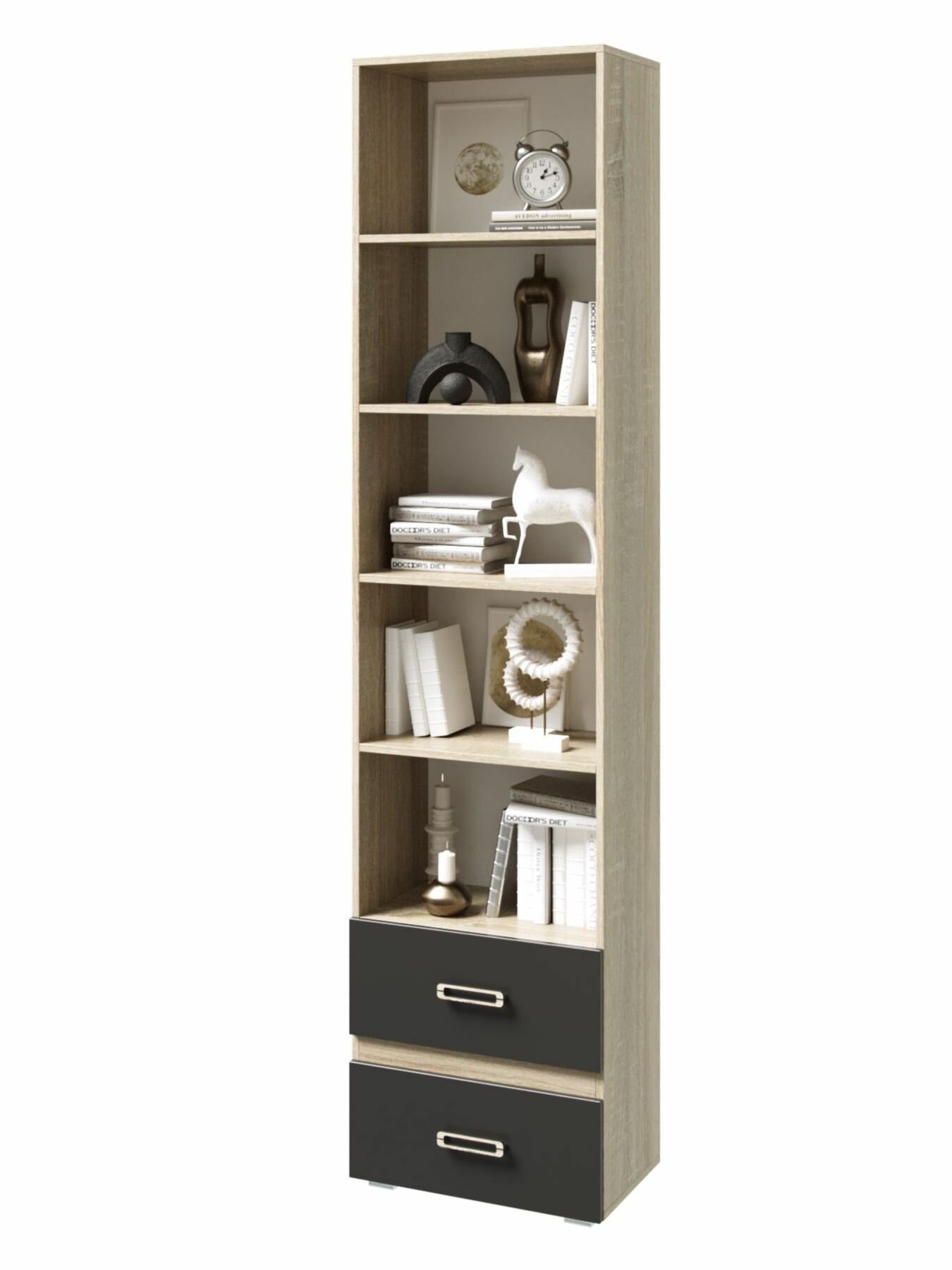 Шкаф-пенал Ким 534х2236х340 (Графит софт/сонома) МИФ