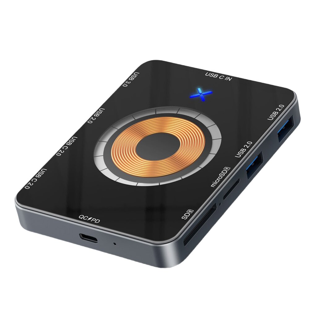 1Typec док-станция 15 Вт беспроводной концентратор быстрой зарядки 3,0 10-в-1 USB-разветвитель с двумя головками