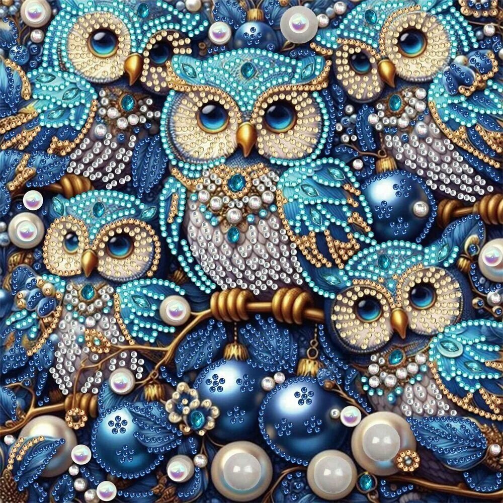 Алмазная мозаика "Сова" Картина стразами Алмазное хобби 30х30см Домашний декор