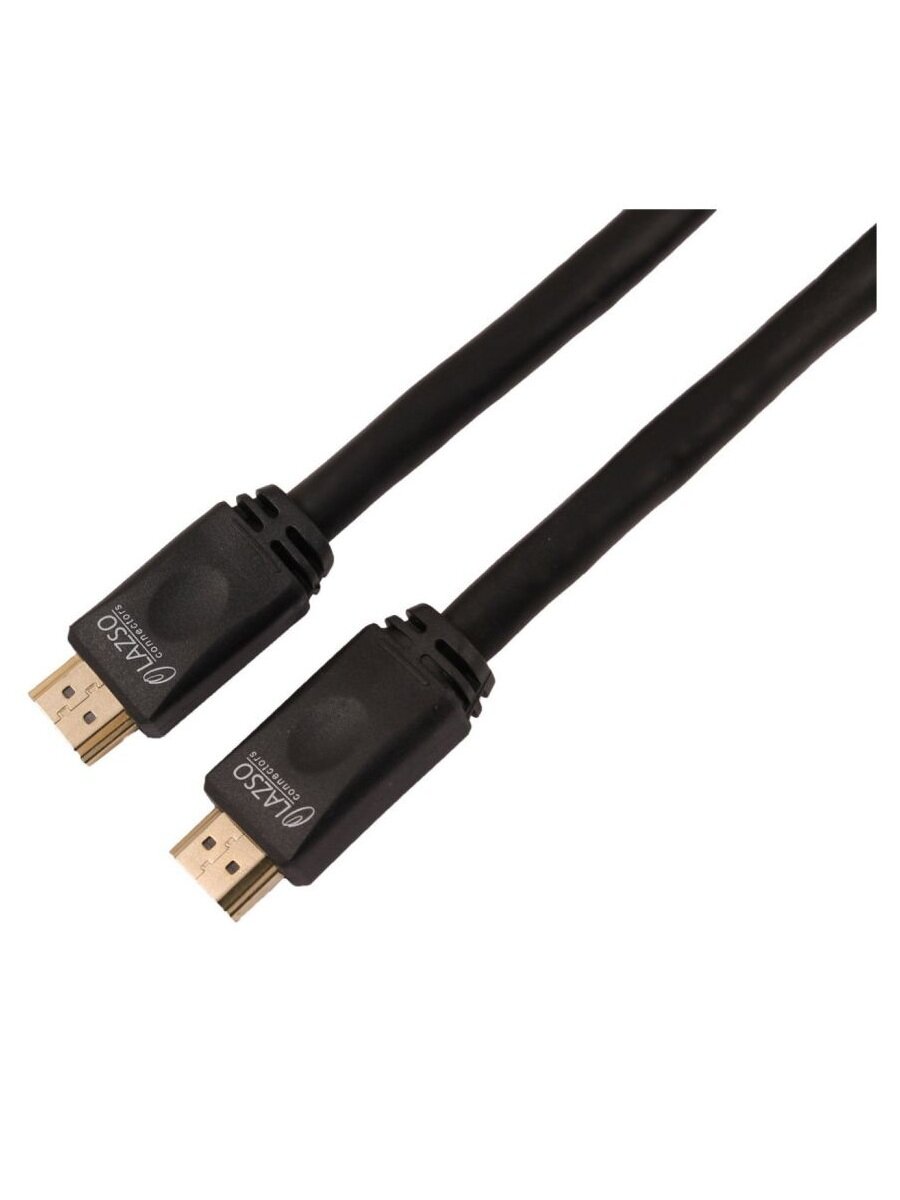 Кабель HDMI LAZSO WH-111, 35м, чёрный, позолоченный разъём, для мониторов
