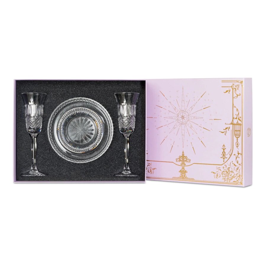 Набор подарочный Decor de Table из бокалов для шампанского с икорницей из хрусталя, п/к
