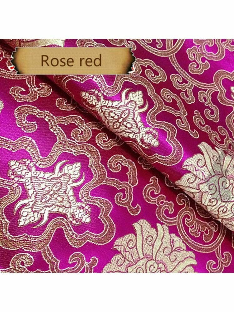 Жаккардовый атлас 5091 см, красная ткань для костюмов и праздничного декора для китайской традиционной одежды, сценических и карнавальных образов