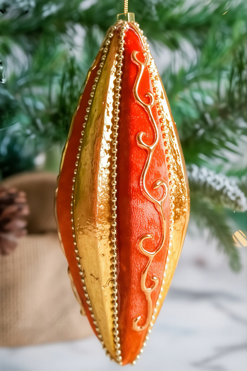 Ёлочное украшение сосулька 'голди-руж', текстиль, полиэстер, 19 см, Winter Deco 2007478