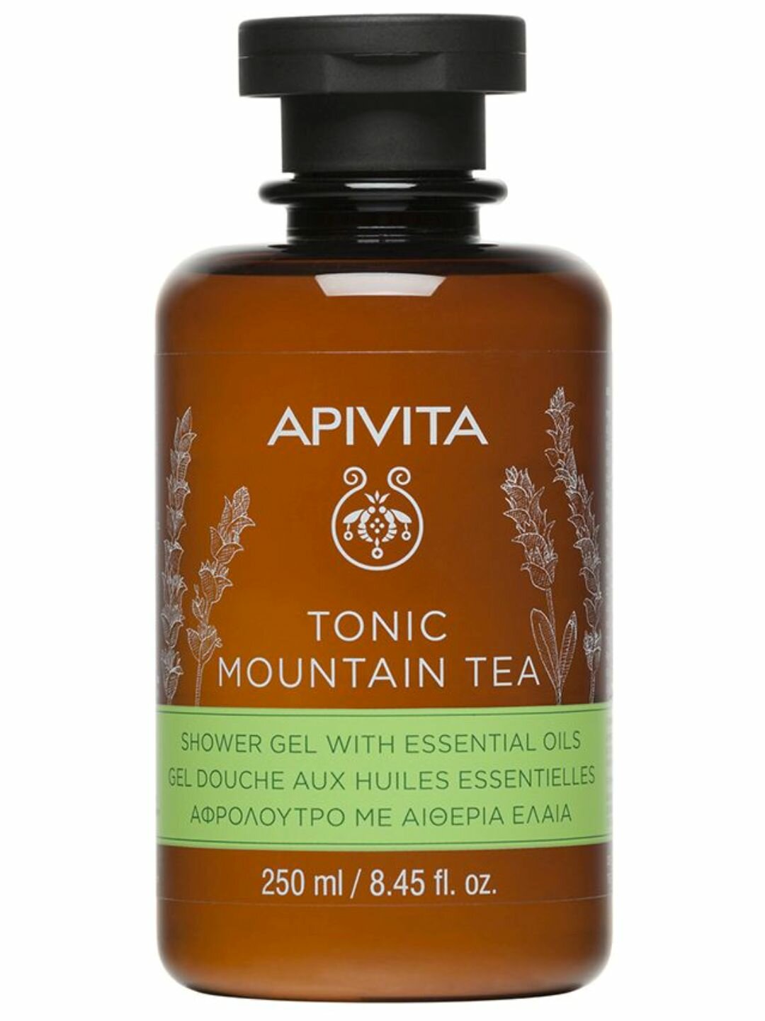 Апивита Тонизирующий горный чай Гель для душа с эфирными маслами, 250 мл | APIVITA Shower Gel