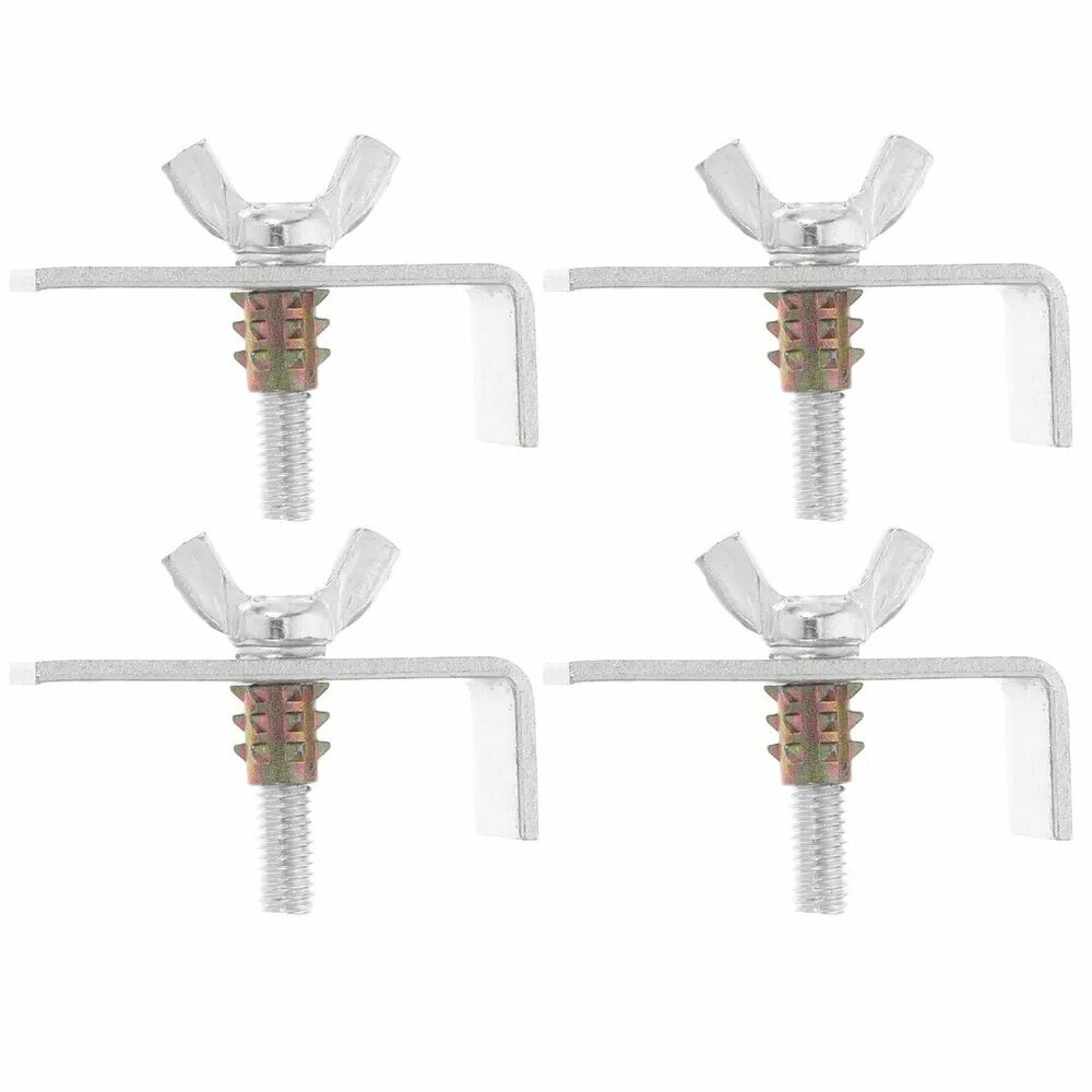 Набор крепежных скоб для подстольных моек из цинкового сплава и железа, серебристые, для замены, 4 шт