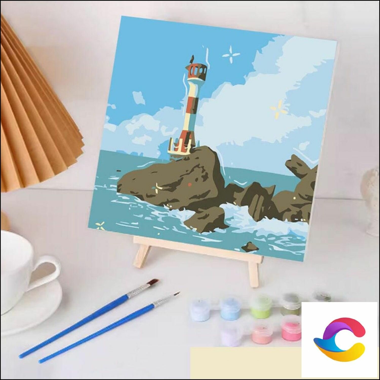 Цифровая живопись маслом своими руками, ручная раскраска, картина маслом, Картина по номерам 20 х 20 см на холсте на подрамнике