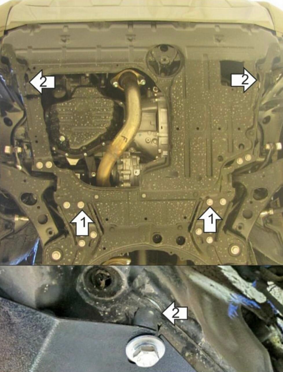 Защита картера двигателя, КПП (2 мм, сталь) для Toyota RAV4 2005-2013 Motodor.72510