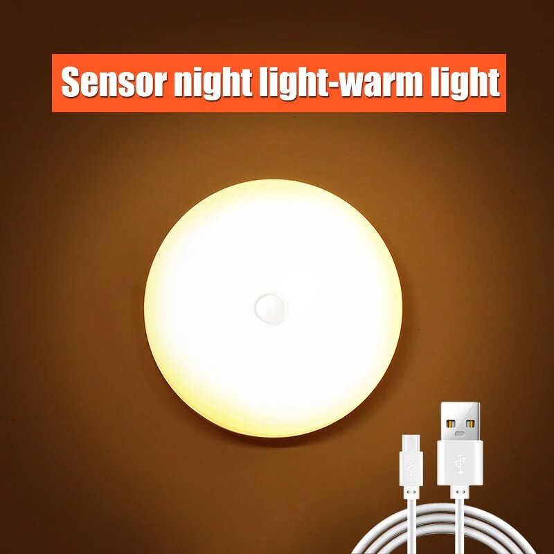 Беспроводной светодиодный ночник для шкафов, датчик движения Warm light-sensor, 1PC