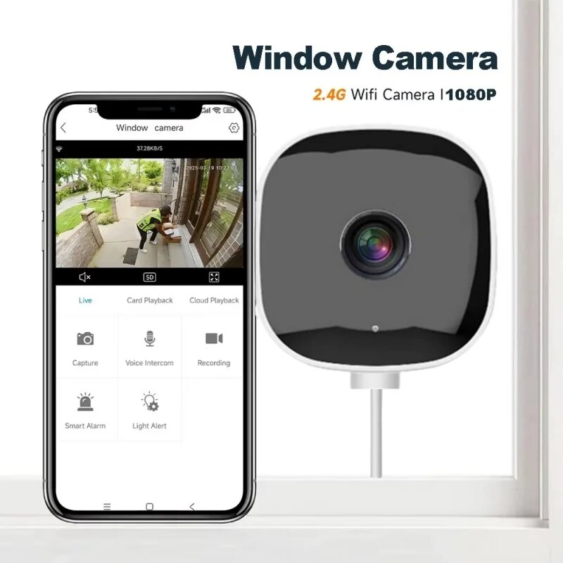 WiFi камера для окна 3Мп полноцветное ночное видение