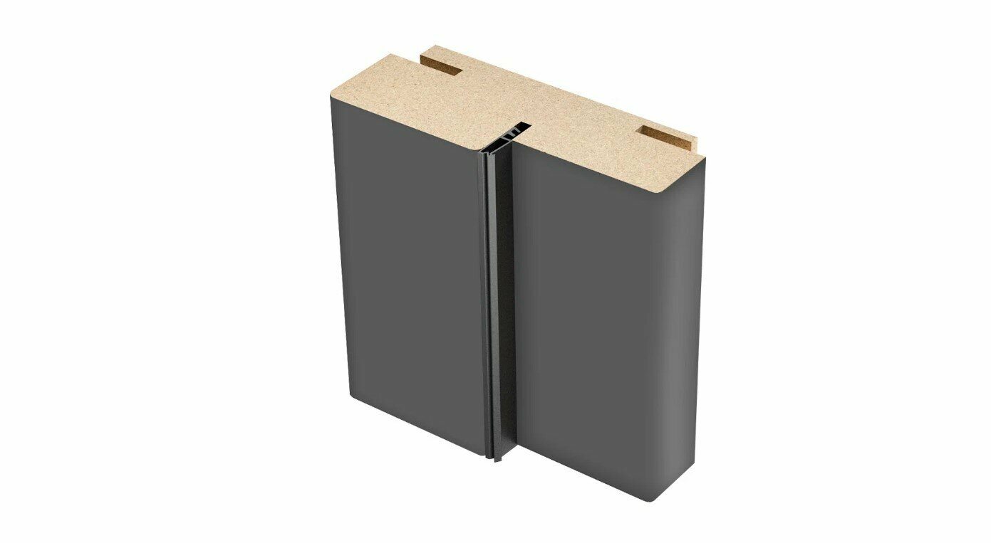 Коробка дверная телескопическая Париж 80х35х2070 мм ПВХ эмалит софт графит с петлями (2,5 шт.)