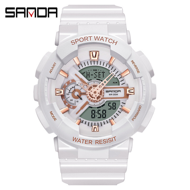 Санда Корейская модная тенденция Микро бизнес Светящийся Электронный Спортивный Тренд Студенческий Корейский Конфетный Детский Парный Часы