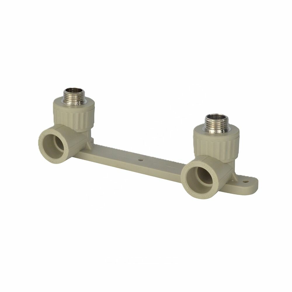 Планка монтажная PP-R серая Дн 25х1/2" НР под смеситель с водорозетками VALFEX 10124220Г