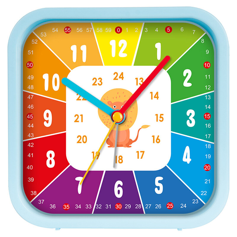 Детский мультяшный будильник для начальной школы, обучающий часы, артефакт для пробуждения, квадратные бесшумные часы у кровати
