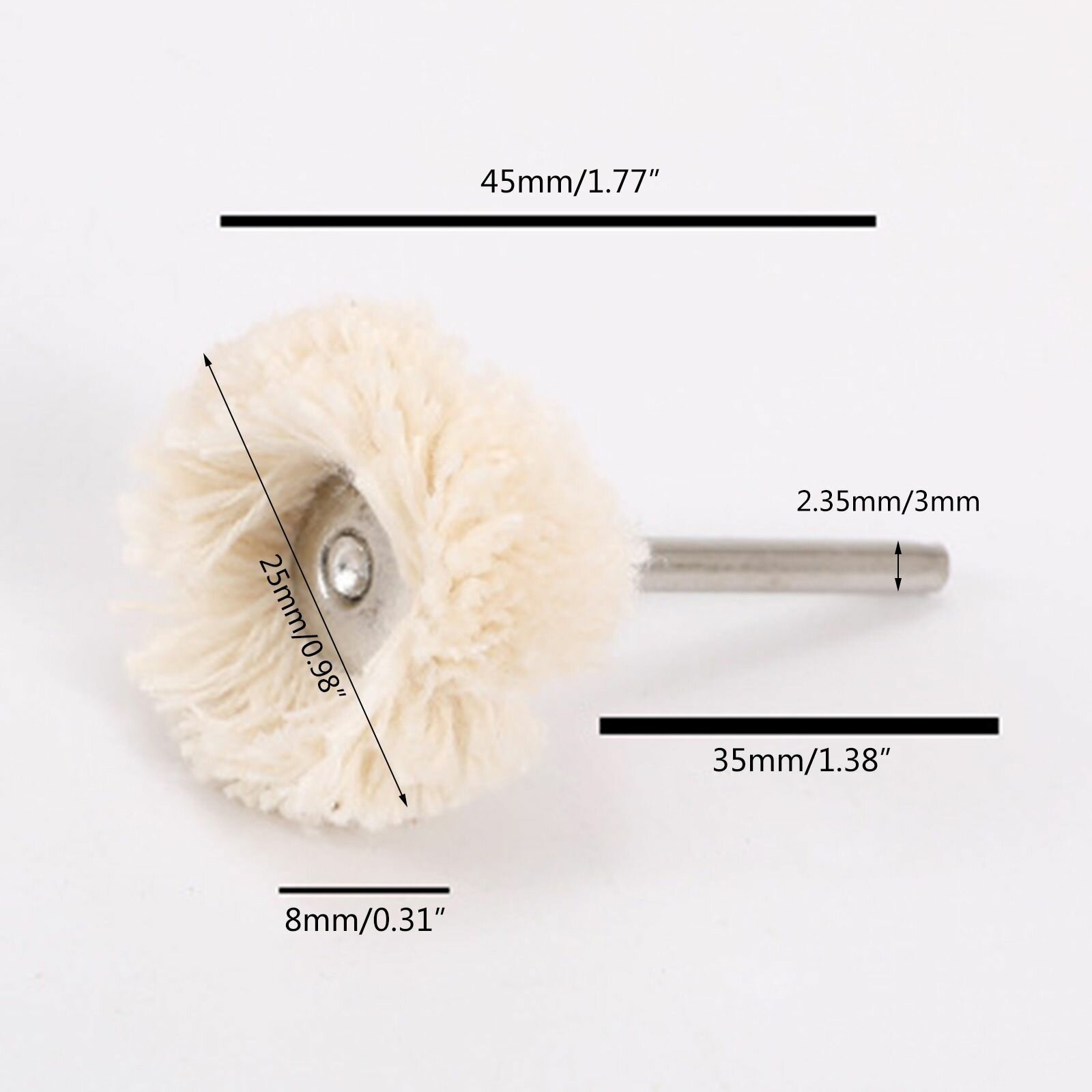 Шлифовальные круги из шерстяного войлока с хвостовиком 235/30 мм для полировки ювелирных изделий