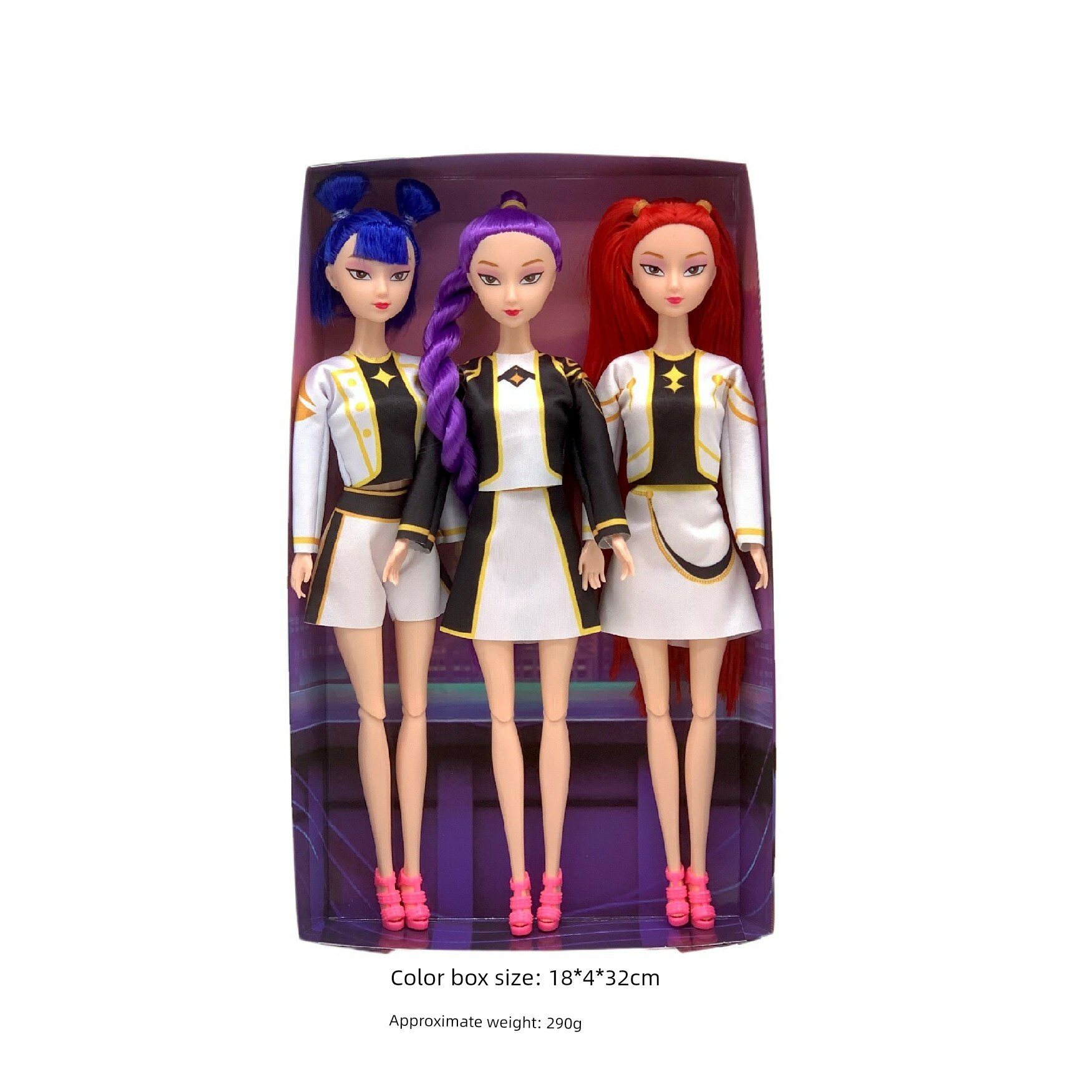 Набор фигурок K-POP Witch Girl Group 3 шт. в белом костюме с подвижными частями для фанатов