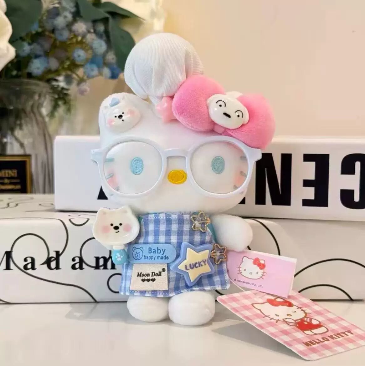 Оригинальный плюшевый кулон Hello Kitty Little Chef Kitty, подвеска для сумки, брелок, подарок для девочек Маленький