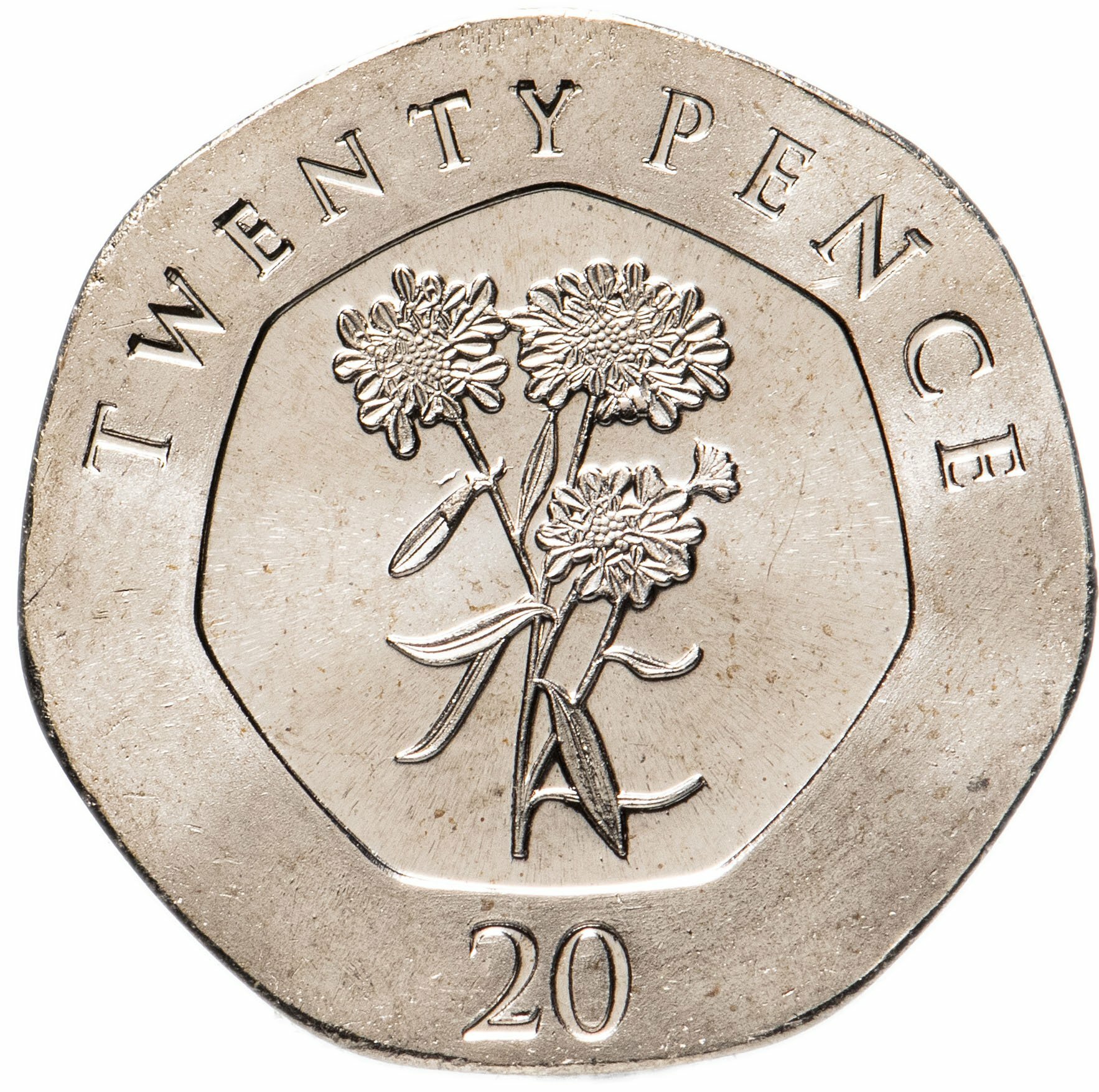 Гибралтар 20 пенсов pence 2016, Мельхиор медь-никель, в сохранности UNC