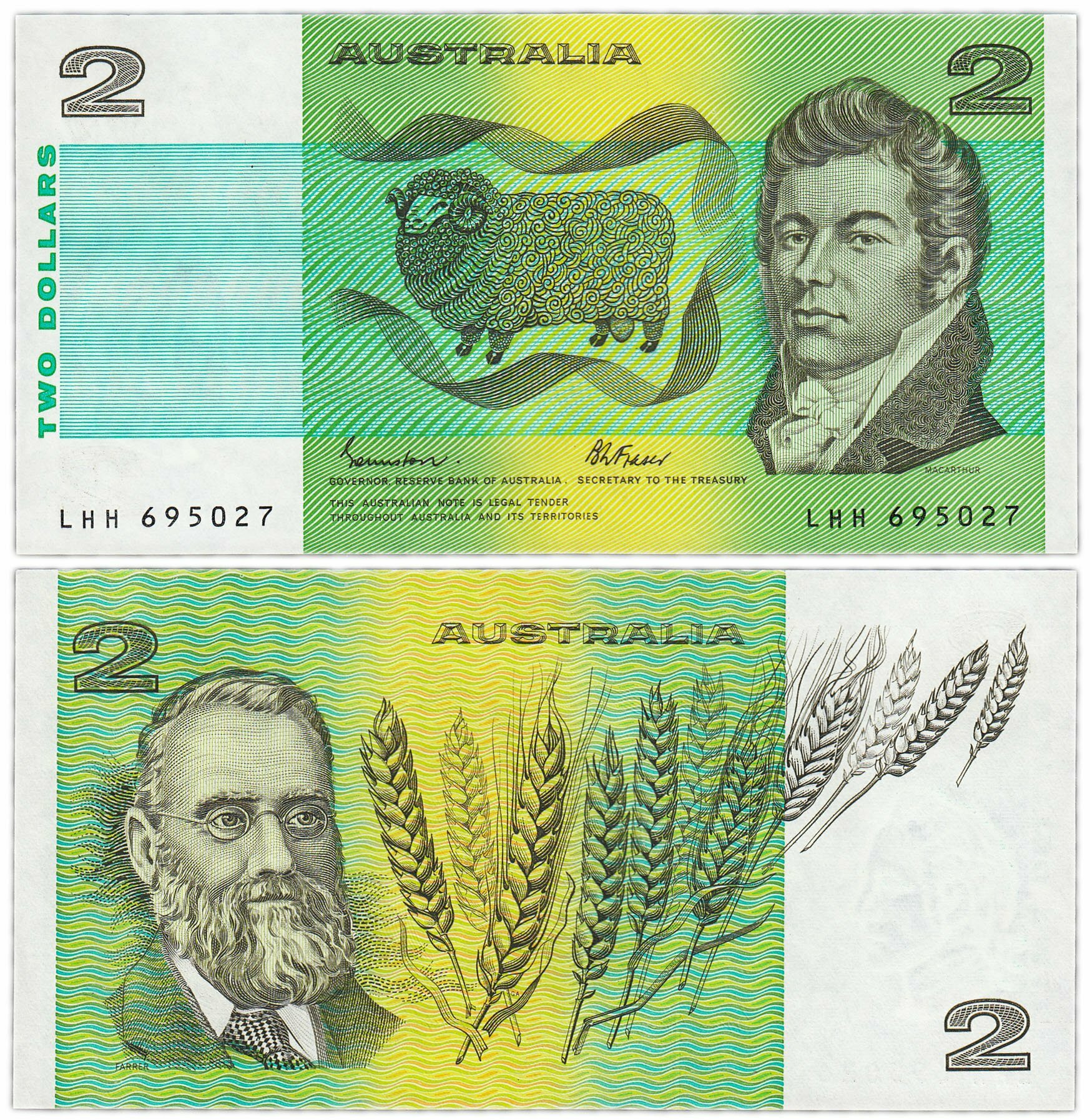 Австралия 2 доллара 1974 - 1985 "Джон МакАртур" Pick 43е