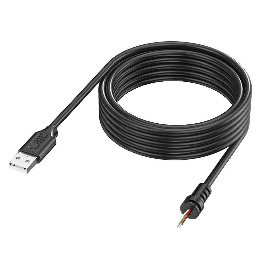 USB A штекер 4 pin с оголенными проводами, 10m - прямая голова