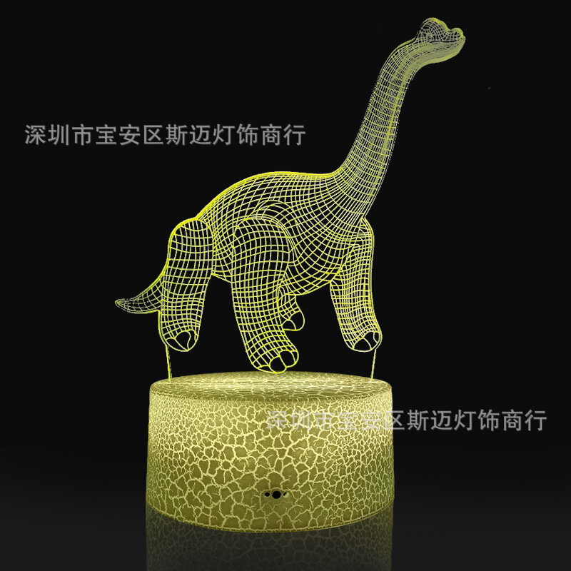 Новая серия динозавров USB ночник круглый креативный цветной с пультом управления основание LED трехмерная настольная лампа 3D визуальный свет