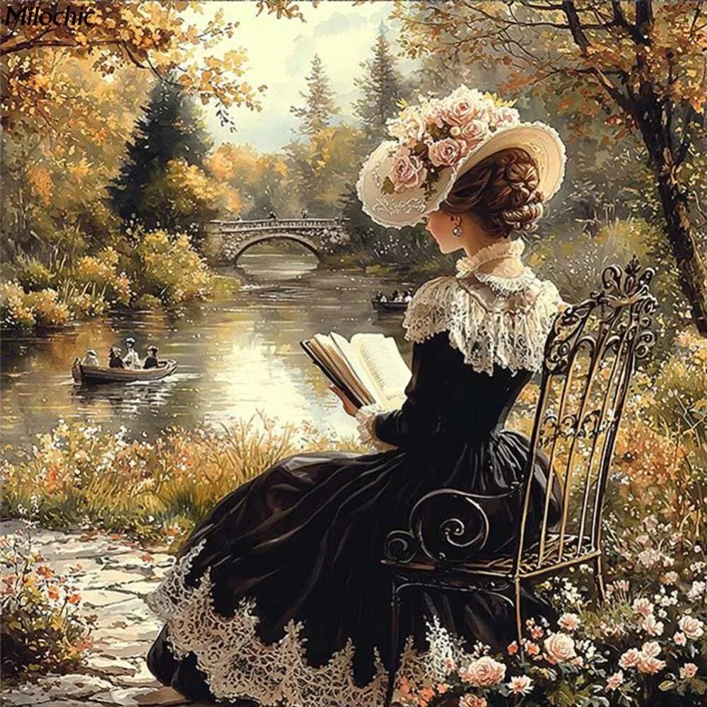 Полная вышивка эко-хлопковой нитью 11CT с принтом для девочек, набор для вышивки крестом, искусство 50x50 см