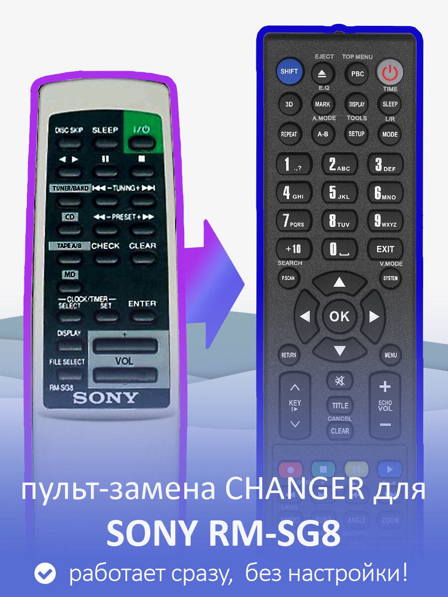 Пульт-замена для SONY RM-SG8