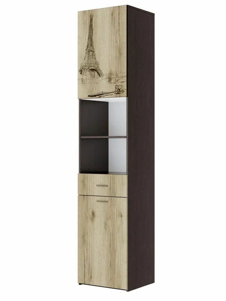 Пенал с ящиками Спальня Орион (венге/дуб делано) 2200х450х425 тэкс