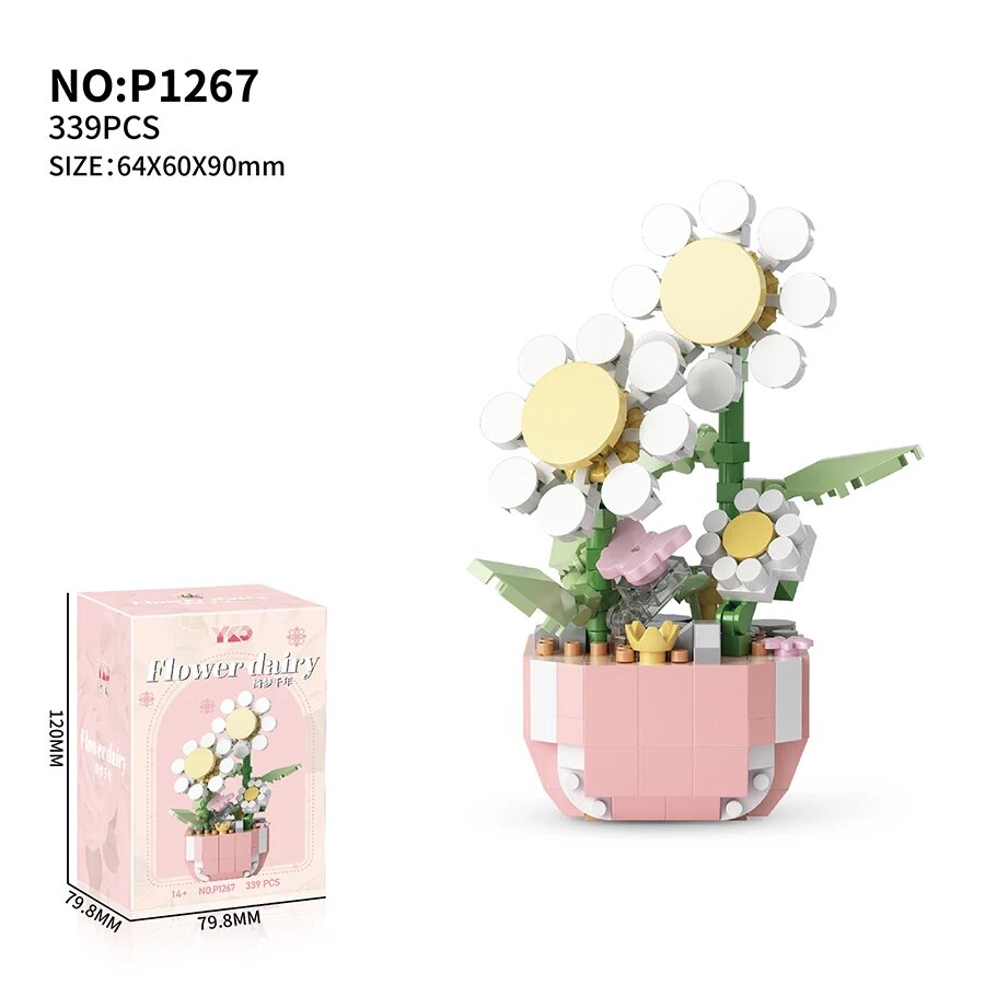 Мини-конструктор Flower duty, розовый, P1267