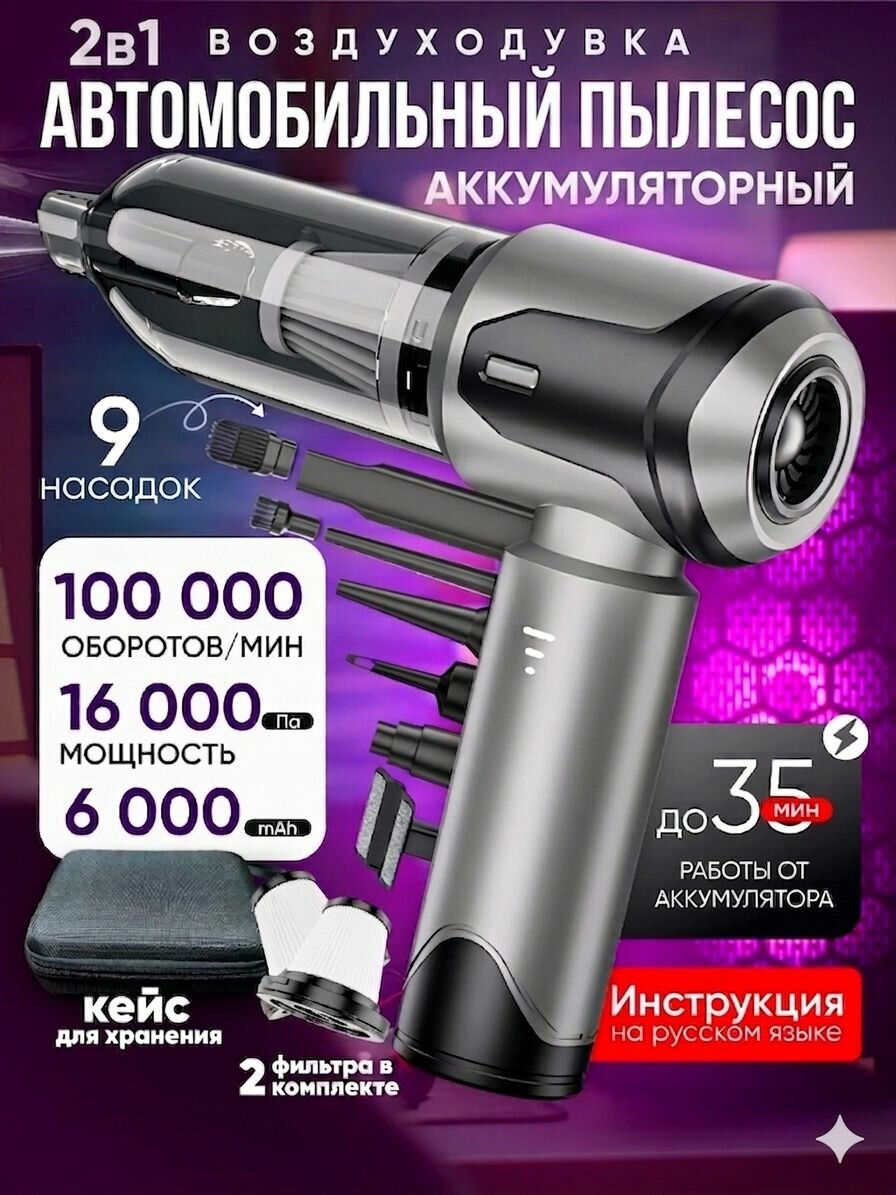 Пылесос для автомобиля, Воздуходувка аккумуляторная для компьютера