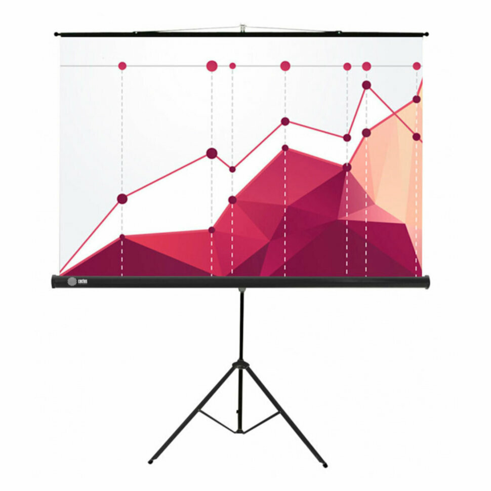 Экран Cactus Triscreen CS-PST-180x180, 180x180 см, 1:1, напольный, черный, 238927