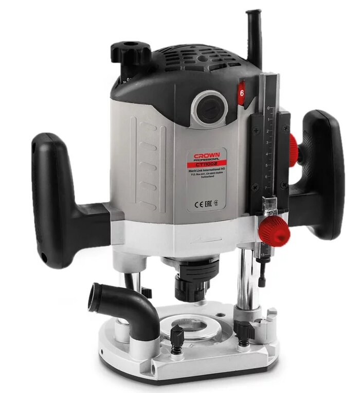 Погружной фрезер 1,4кВт, цанги 6, 8, 12мм Crown CT11002