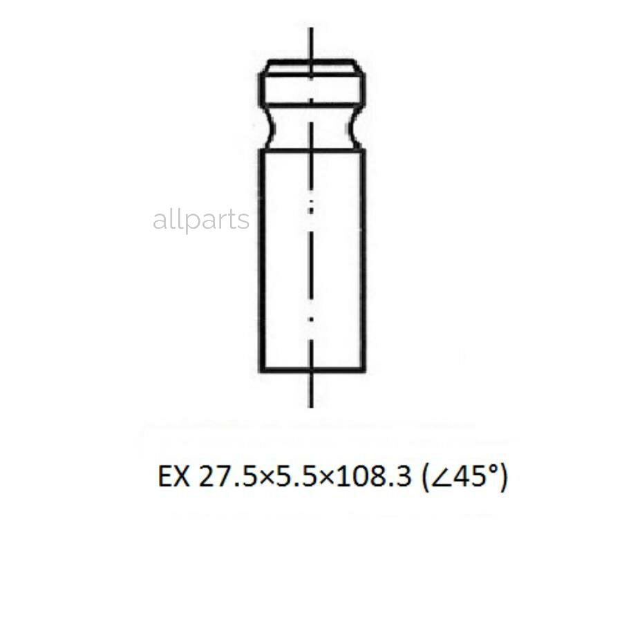 ZIKMAR Z17443R клапан ДВС EX 27.5X5.5X108.3 TOYOTA AURIS, AVENSIS, COROLLA, MATRIX II, PRIUS, RAV 4, YARIS, LEXUS CT
