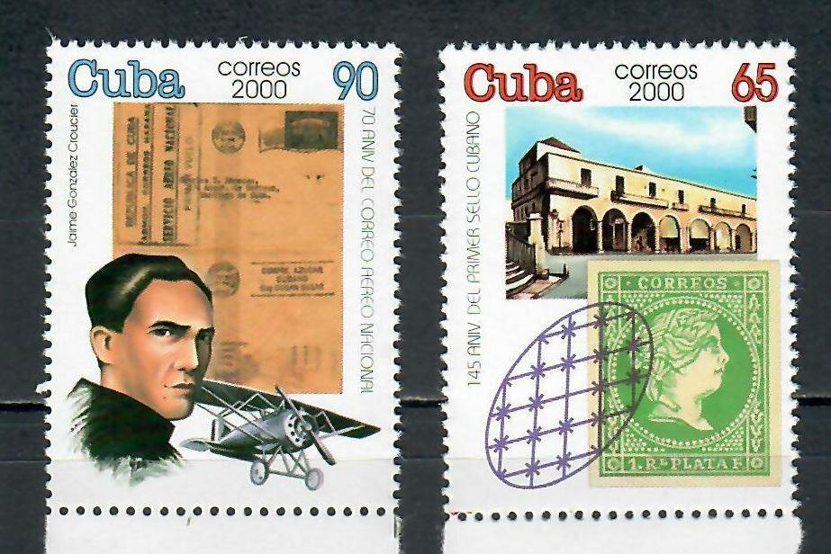 Почтовые марки Куба 2000г. "День марки" Марки на марках, Самолеты MNH