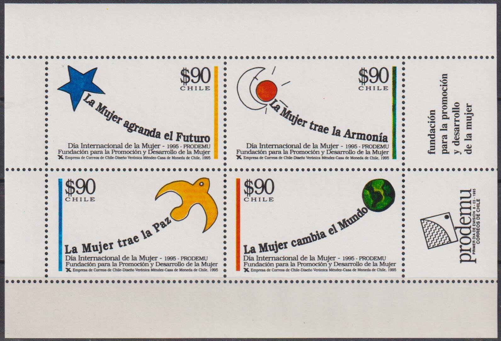 Почтовые марки Чили 1995г. "Международный женский день" Праздники MNH