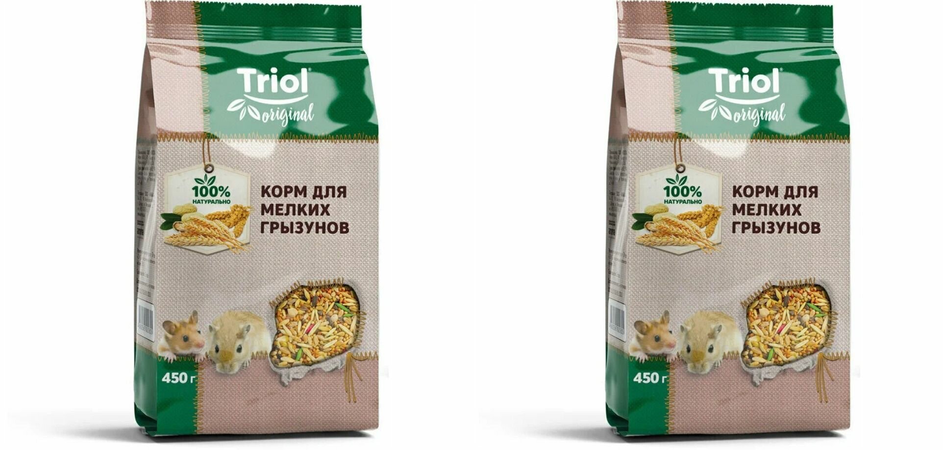 Triol Корм для мелких грызунов, 450 г, 2 шт