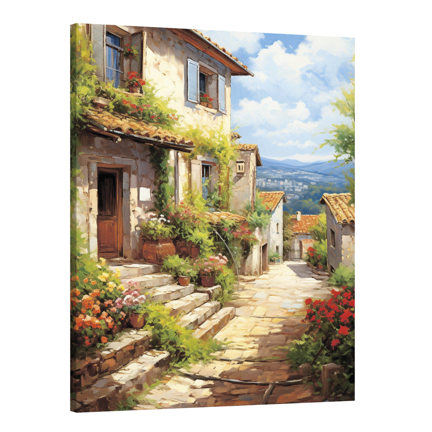 Интерьерная картина 50х70 "Деревня в стиле винтаж"