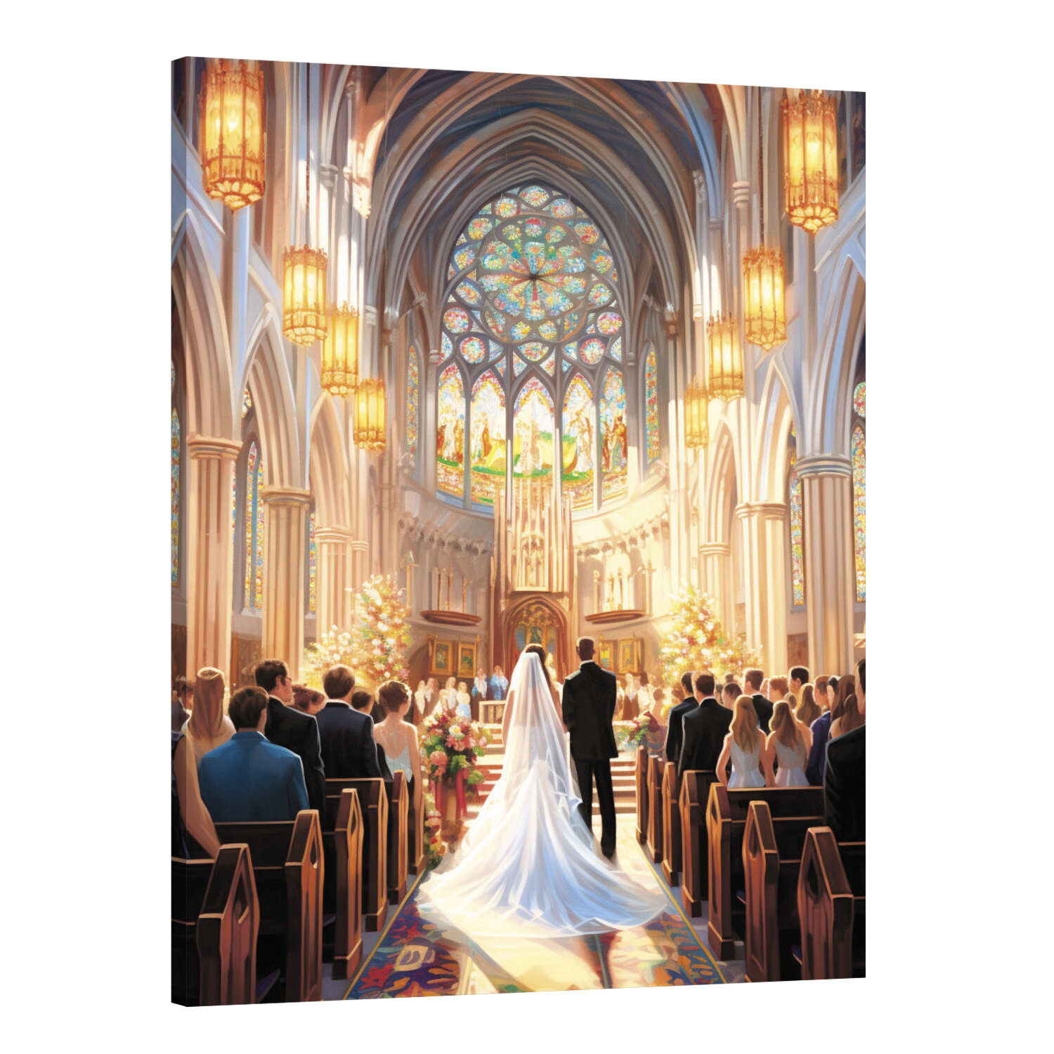 Интерьерная картина 50х70 "Католическое венчание"